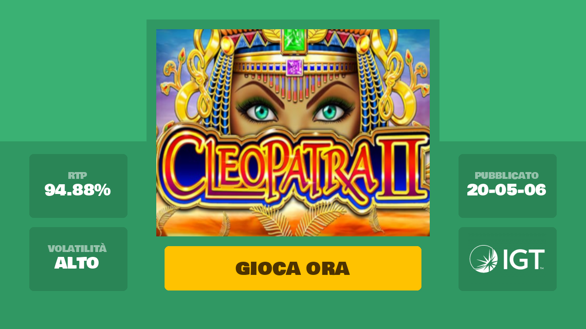 Cleopatra II Slot Machine – Gioca Gratis Online