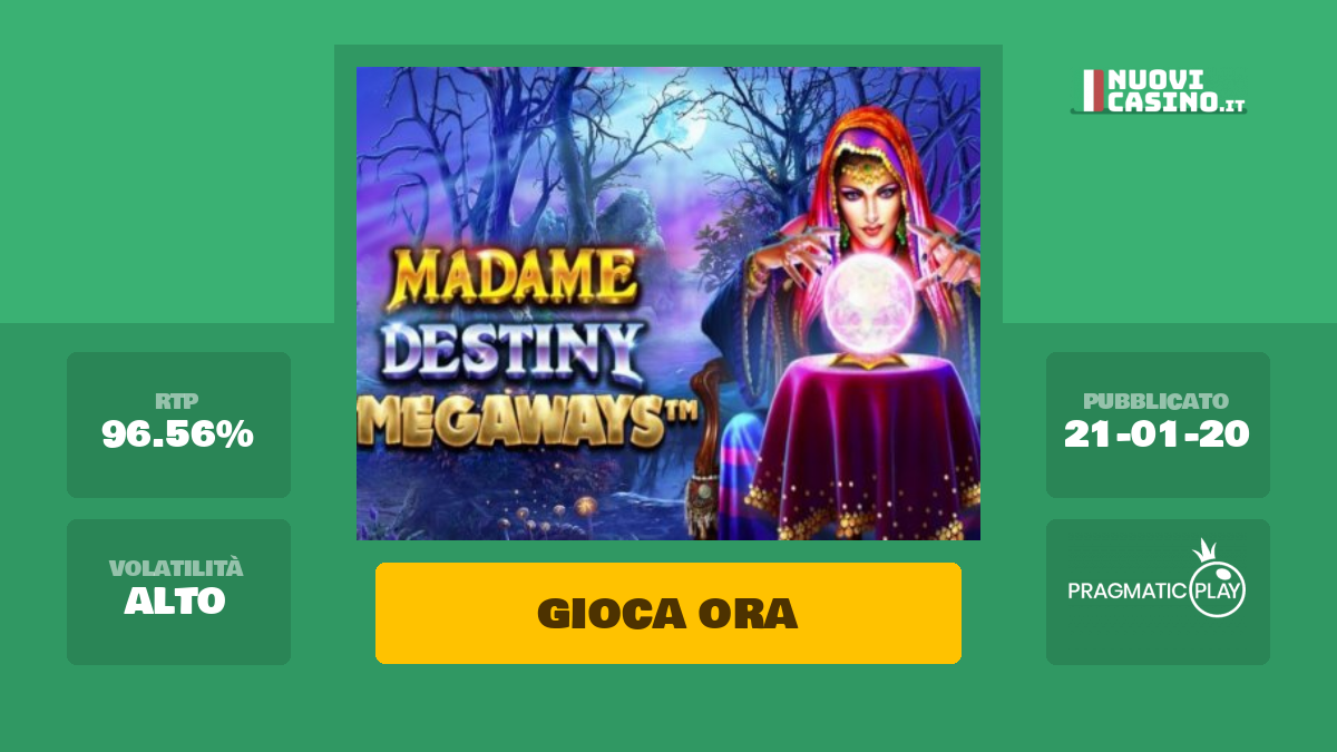 Madame Destiny Megaways Slot Machine – Gioca Gratis Online