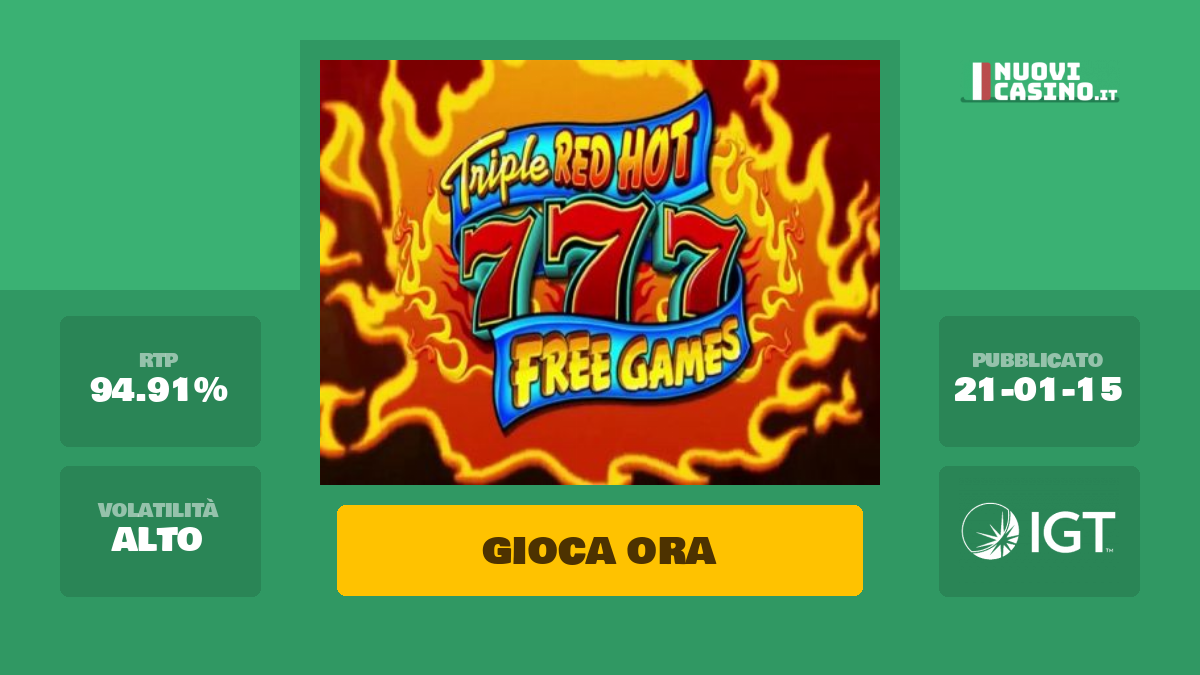 Triple Red Hot 7s Slot Machine – Gioca Gratis Online