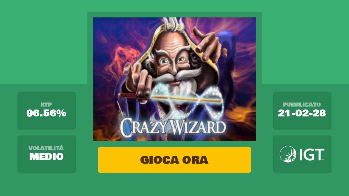 Crazy Wizard Slot Machine – Gioca Gratis Online