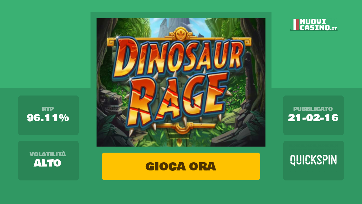Dinosaur Rage Slot Machine – Gioca Gratis Online