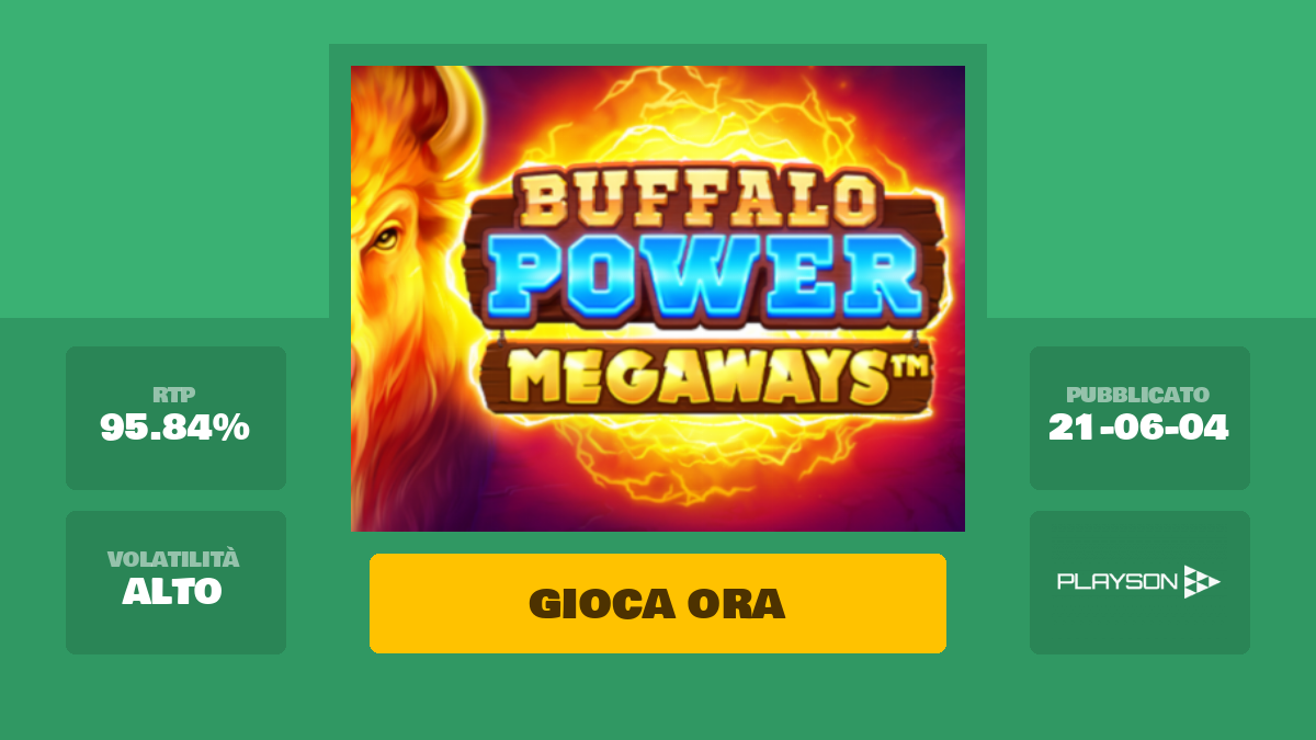 Buffalo Power Megaways Slot Machine – Gioca Gratis Online