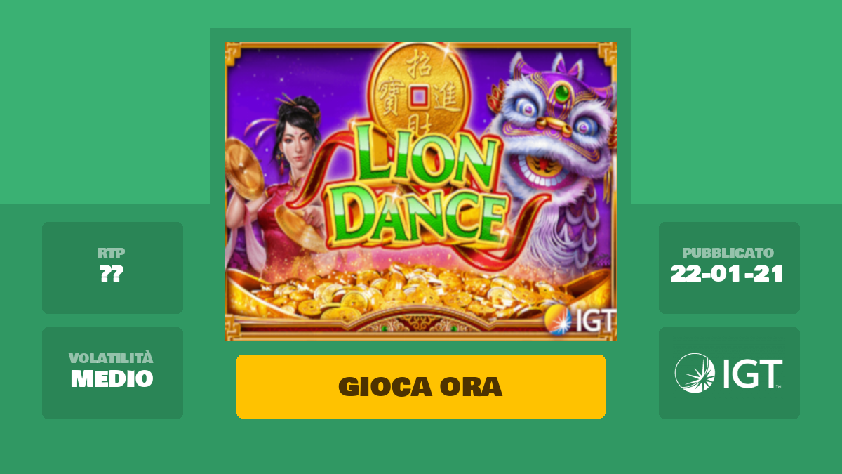 Lion Dance Slot Machine – Gioca Gratis Online