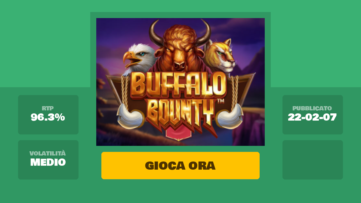 Buffalo Bounty Slot Machine – Gioca Gratis Online