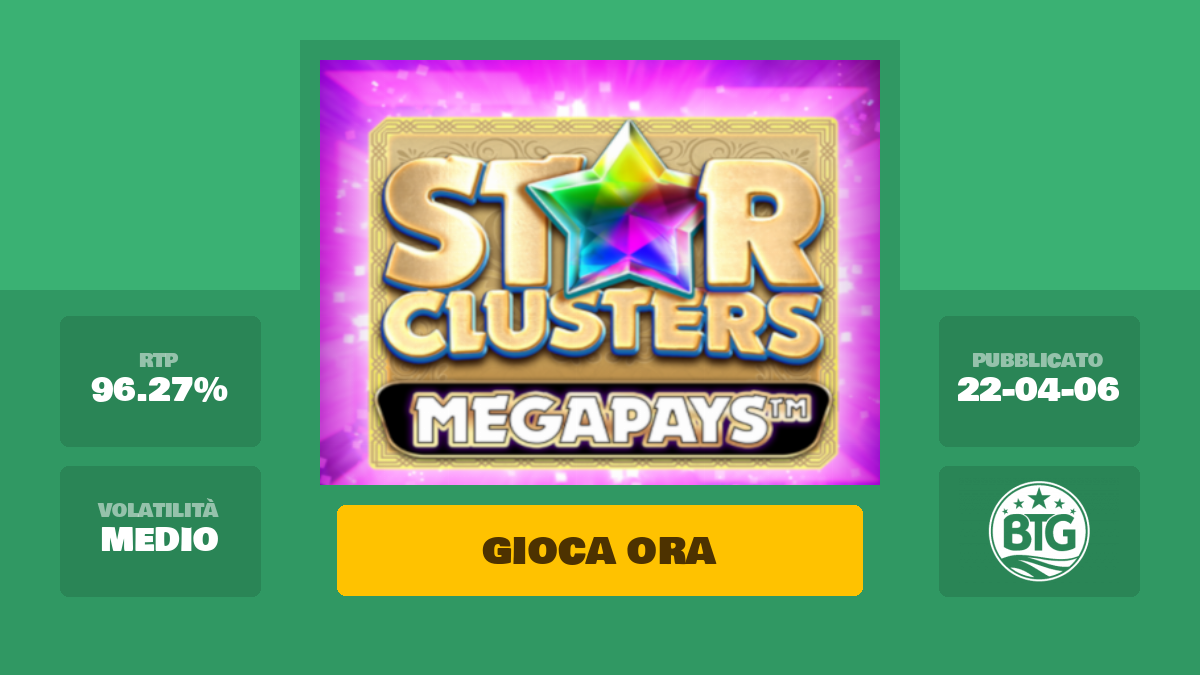 Star Clusters Megapays Slot Machine – Gioca Gratis Online