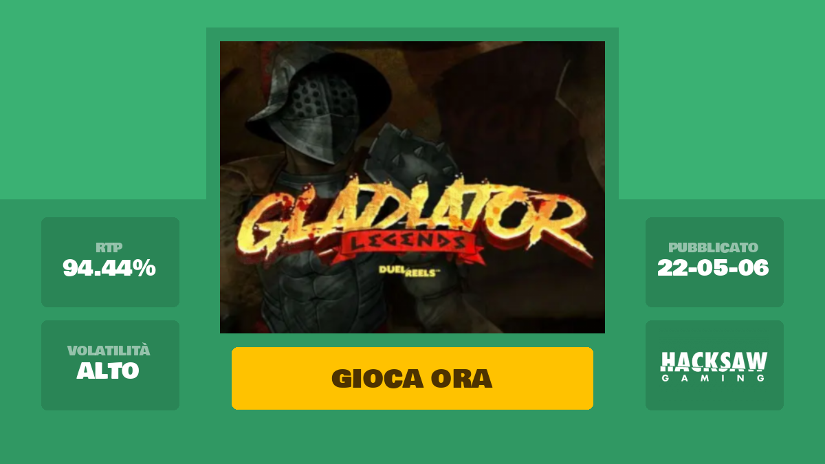 Gladiator Legends Slot Machine – Gioca Gratis Online